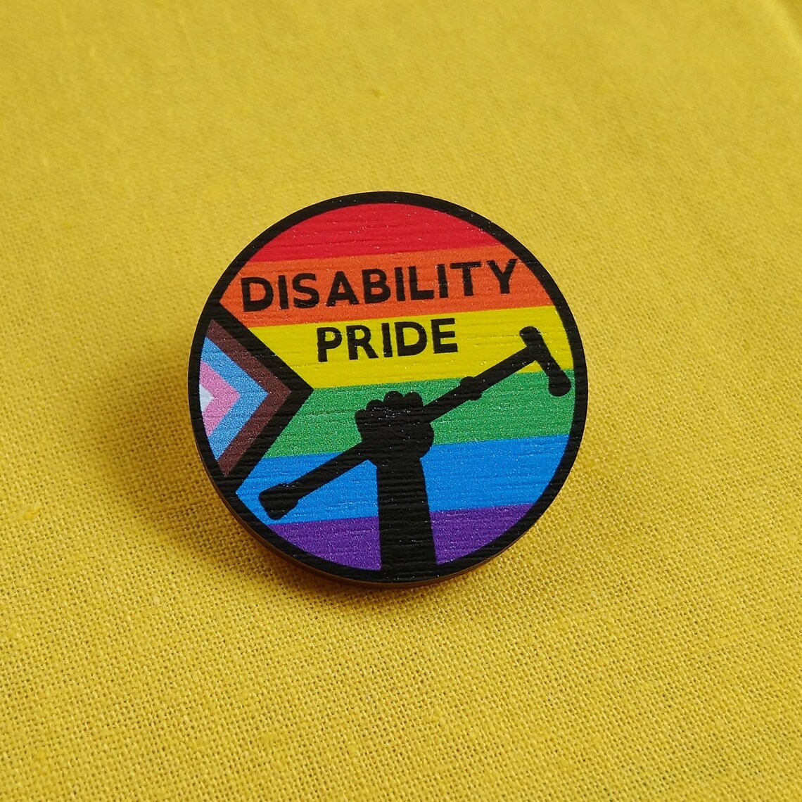 Disability Pride Wooden Pin - Etsy UK