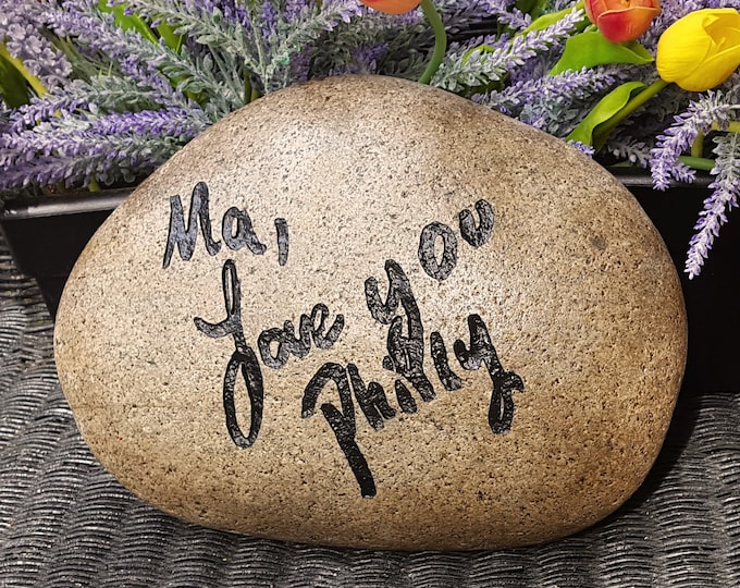 Actual Handwriting Rock Remembrance Gift in Memory of Personalized ...