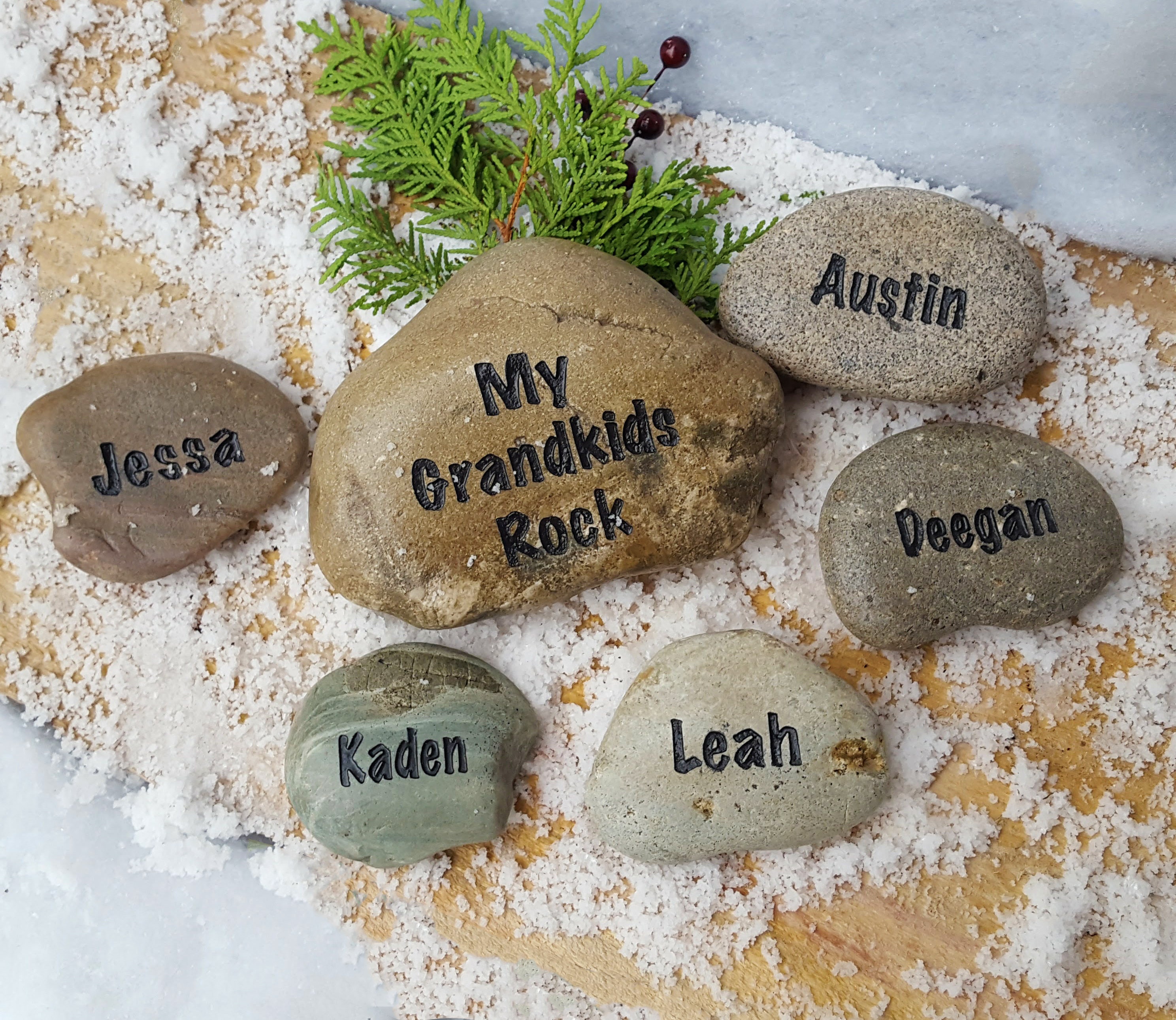Grandparent Gift Grandkids Rock Personalized Name Rocks | Etsy