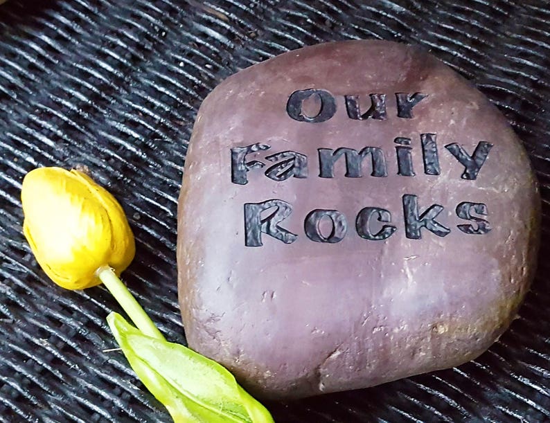 Our Family Rocks-personalized Family Stones-engraved Name - Etsy