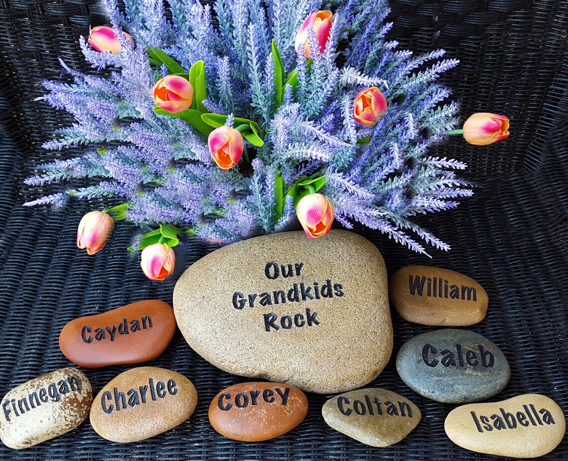 Engraved Stone Family Stone Engraved River Rock Carved - Etsy
