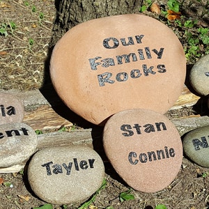 Our Family Rocks | Engraved Family Rock | Personalized Family Garden ...