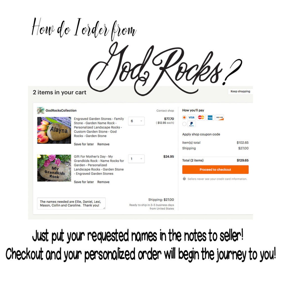 My Grandkids Rock Garden Stone Engraved and Weatherized with | Etsy