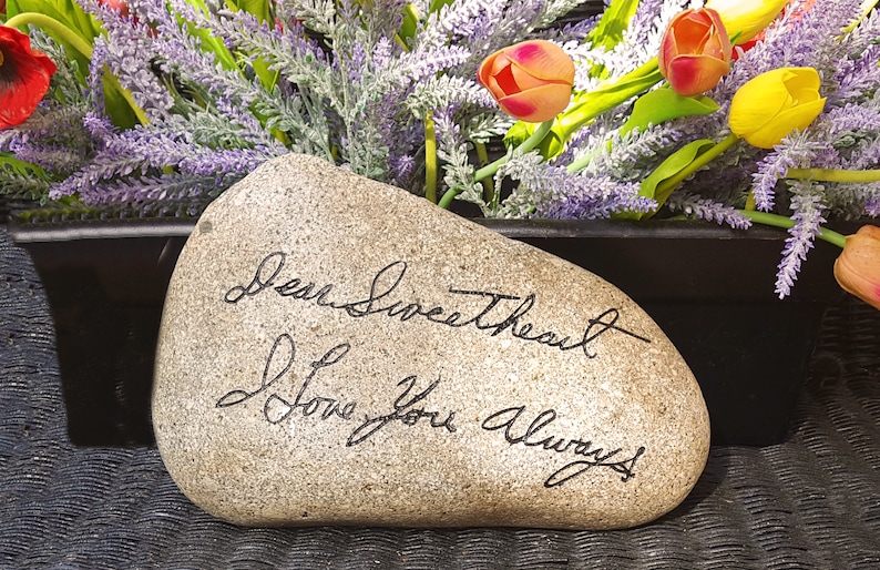 Handwriting - Garden Stones - Memorial Landscape Rock - Memory Rocks ...