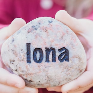 Engraved Name Rock | Personalized Engraved Rock | Child's Palm Size ...