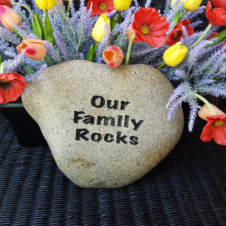 Our Family Rocks-engraved Natural River Rock-my Family Tree Heirloom ...