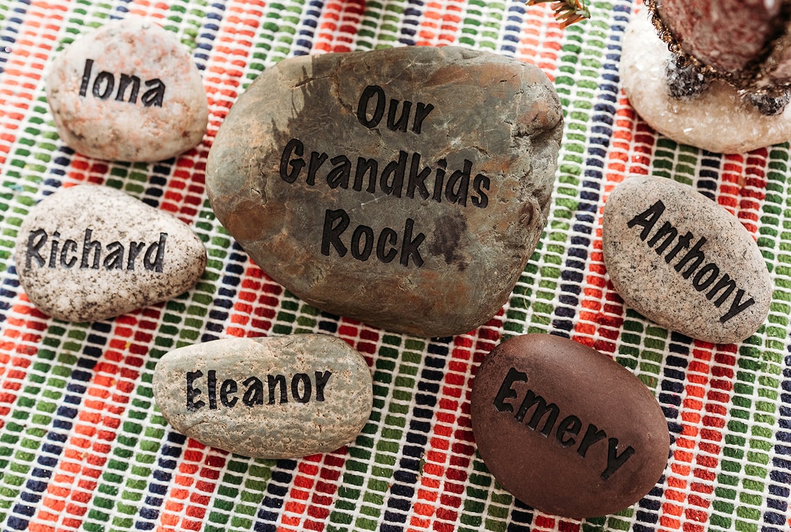 Name Rock-Individual Engraved Name Stone-Engraved Word | Etsy