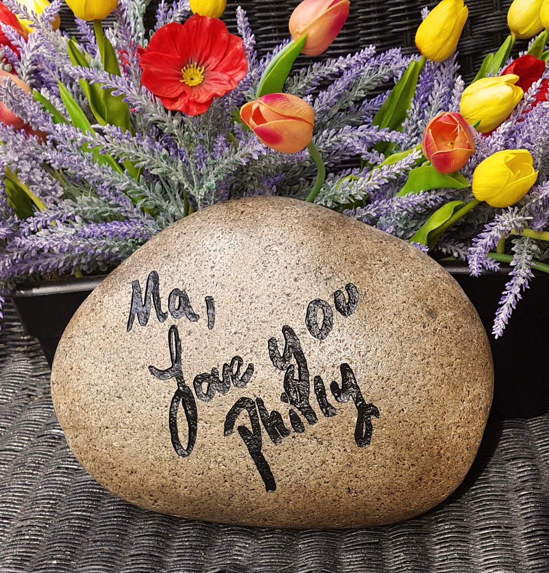 Actual Handwriting Rock Remembrance Gift in Memory of Personalized ...