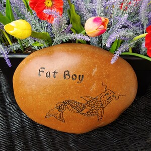 Koi Fish-pet Memorial Marker-garden Stone-pet Loss-fish Memorial Stone ...