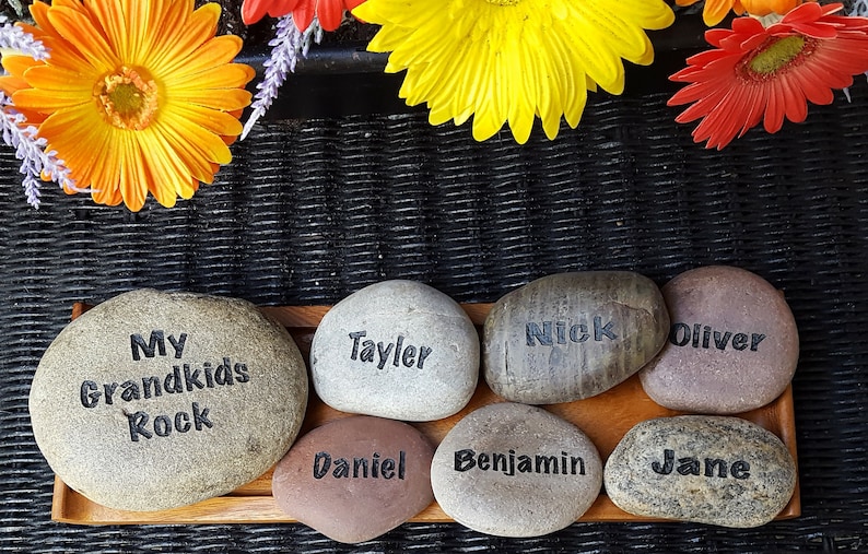 My Grandkids Rock, Gift for Grandma, Personalized Name Rocks, Gift for ...