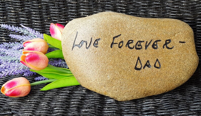 Actual Handwriting Message Rock | Engraved Memorial Rock | Outdoor ...