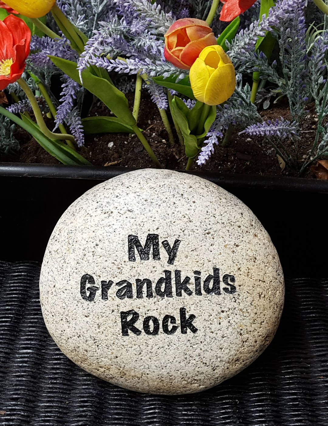 Gift for Grandma - Garden Rocks Engraved - My Grandkids Rock - Garden ...
