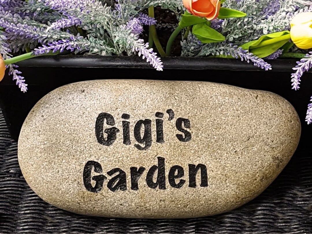 Personalized Garden Rock | Engraved Rock | Outdoor Garden Decor Gift ...