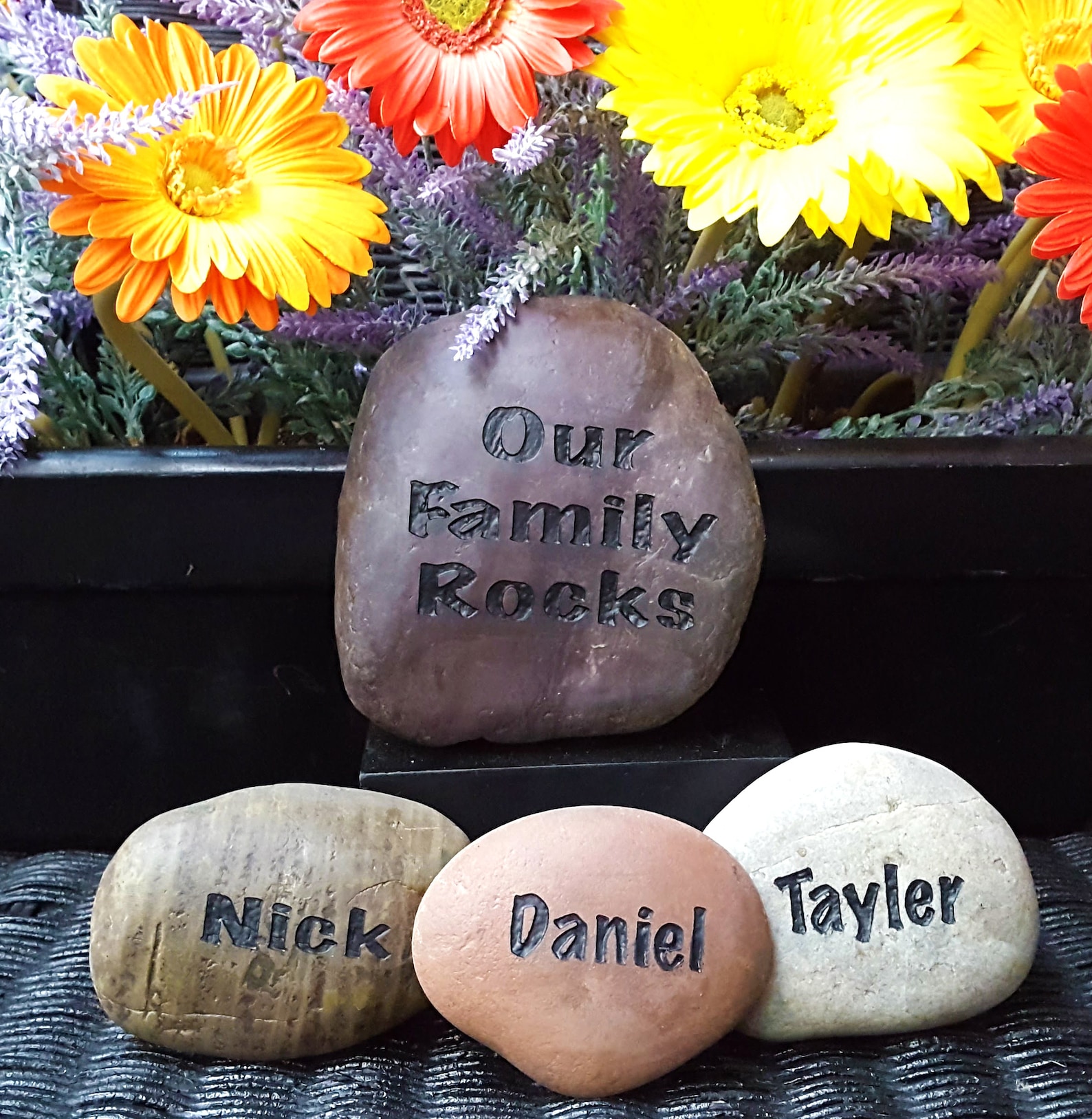 Our Family Rocks-personalized Family Stones-engraved Name - Etsy