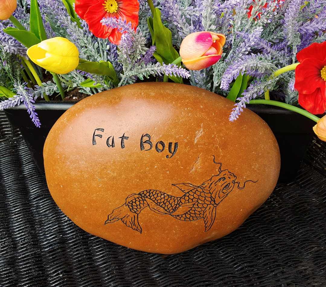 Koi Fish-pet Memorial Marker-garden Stone-pet Loss-fish Memorial Stone ...
