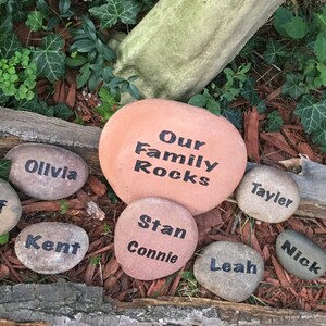 Our Family Rocks | Engraved Family Rock | Personalized Family Garden ...