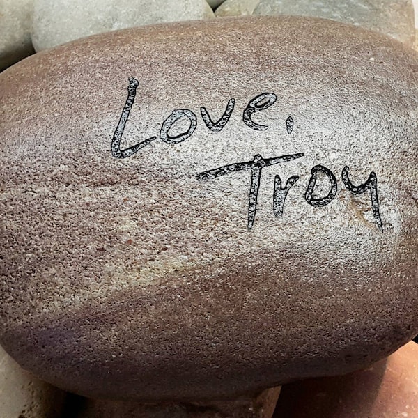 Landscape Rock Engraved - Etsy