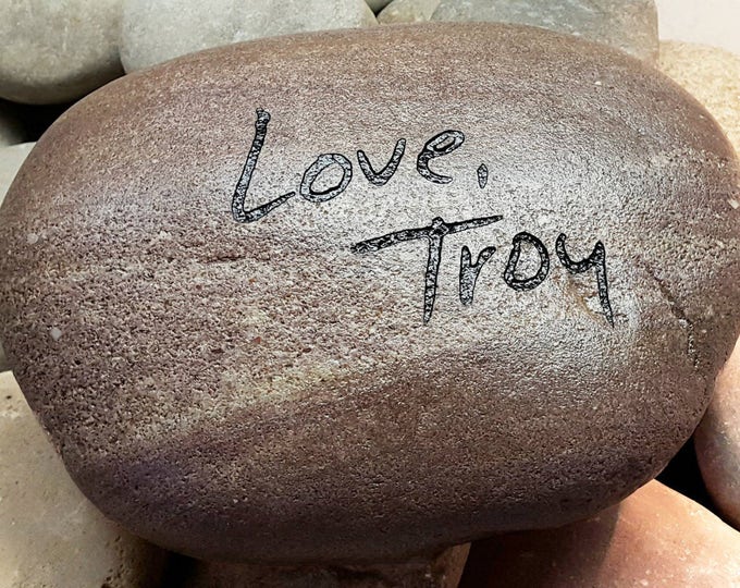 Actual Handwriting Rock Remembrance Gift in Memory of Personalized ...