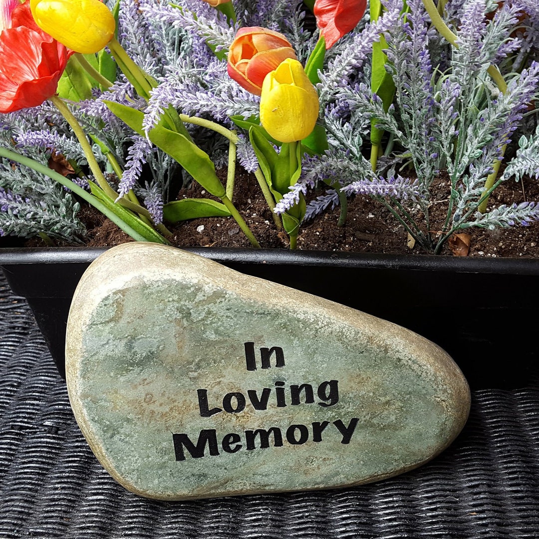 In Loving Memory Engraved Personalized Garden Memorial Stone God Rocks ...