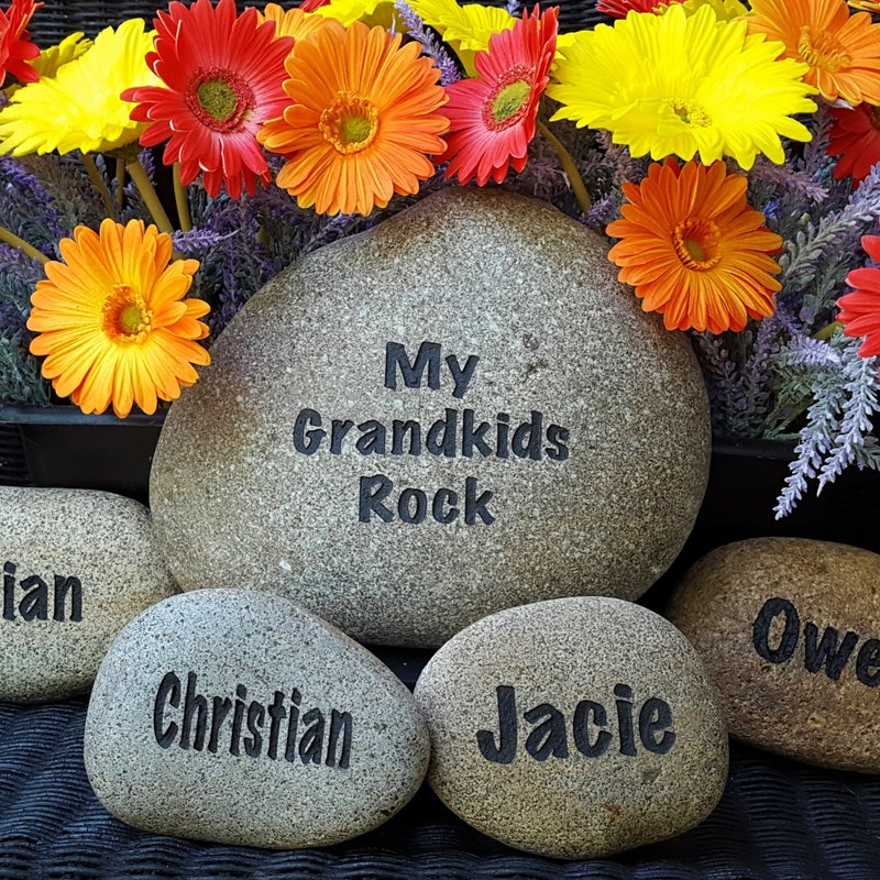Landscape Rock Engraved - Etsy