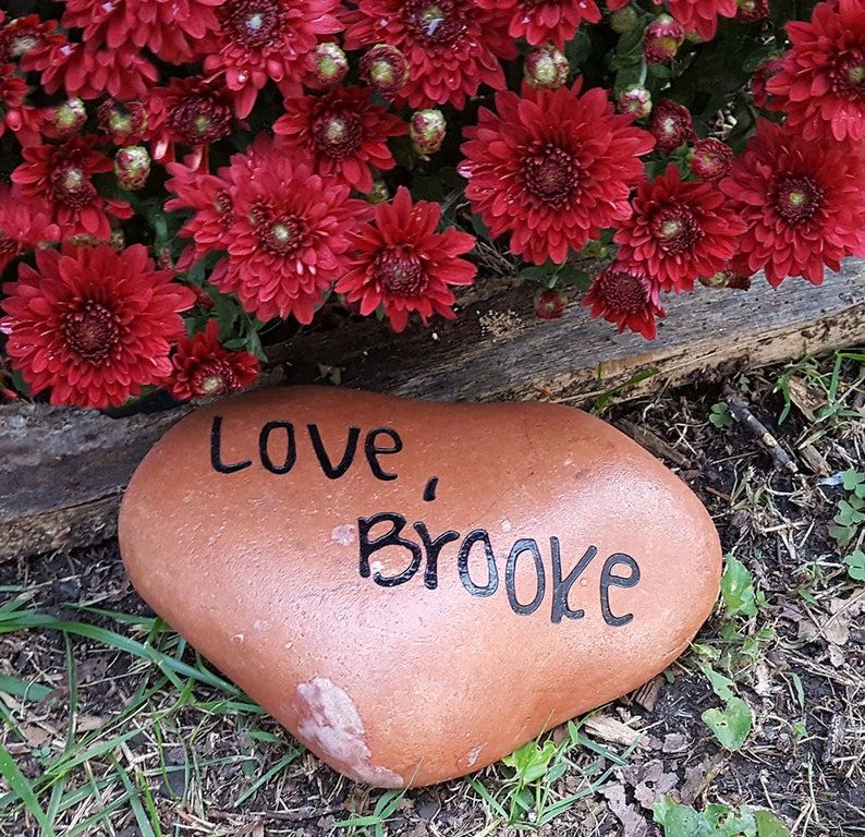 Actual Handwriting Message Rock | Engraved Memorial Rock | Outdoor ...