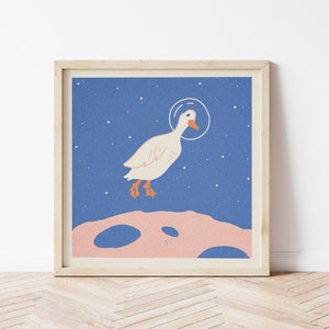 Silly Goose Wall Art, Cute Goose Poster, Dark Green Boy Nursery Decor ...