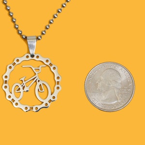 BMX Bike in Circle Chain Pendant, Stainless Steel, Shiny Polished ...