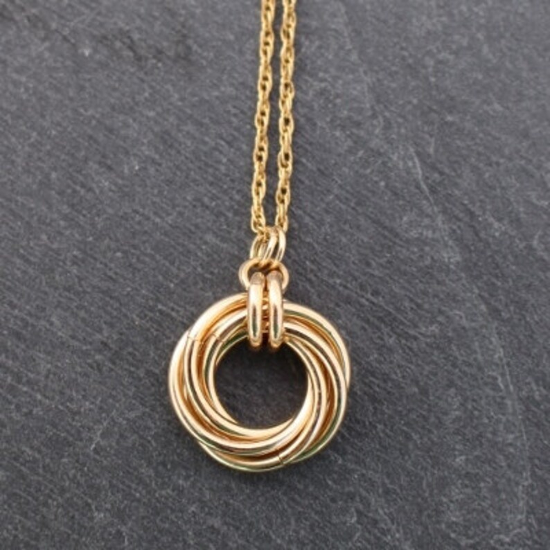 Mobius Necklace Chain Maille Mixed Metals Sterling Silver - Etsy