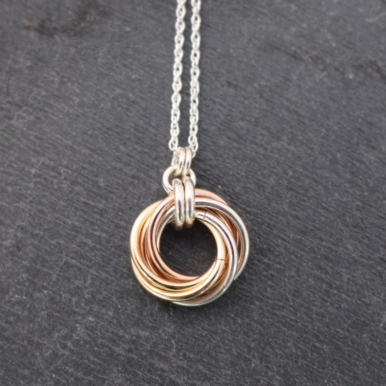 Mobius Necklace Chain Maille Mixed Metals Sterling Silver - Etsy