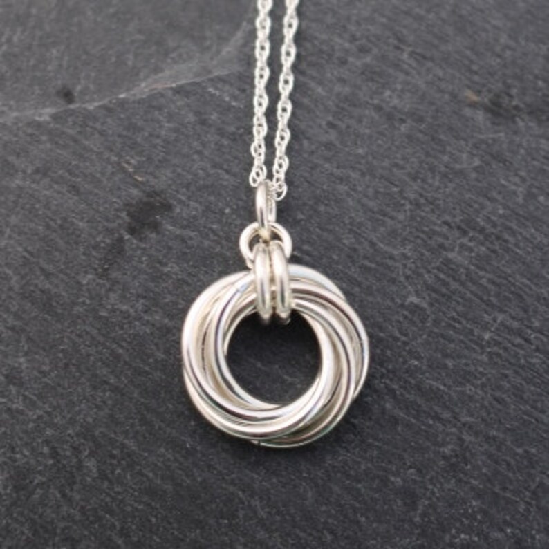Mobius Necklace Chain Maille Mixed Metals Sterling Silver - Etsy