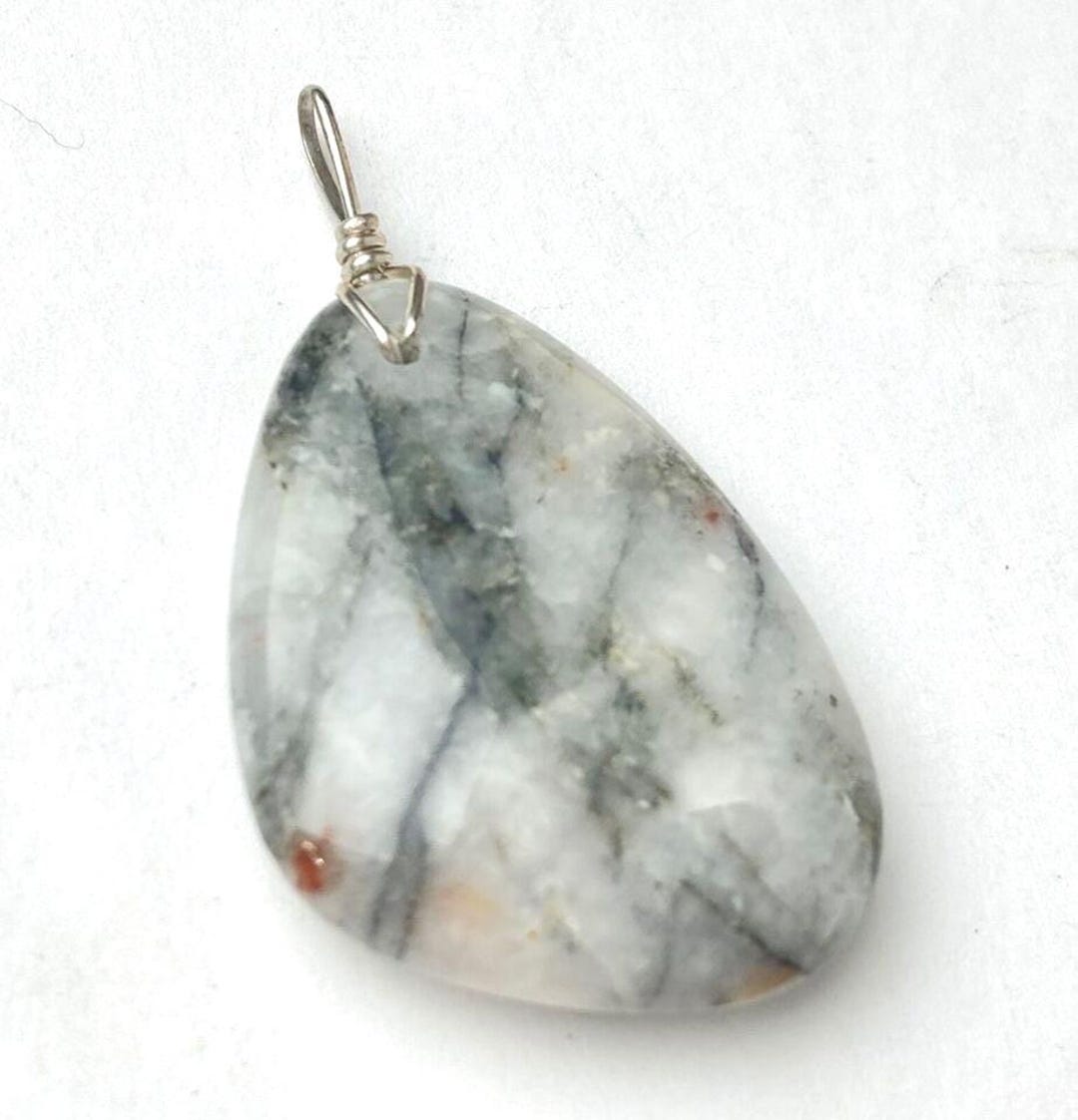 Black & White Quartz Monzonite Pendant - Etsy