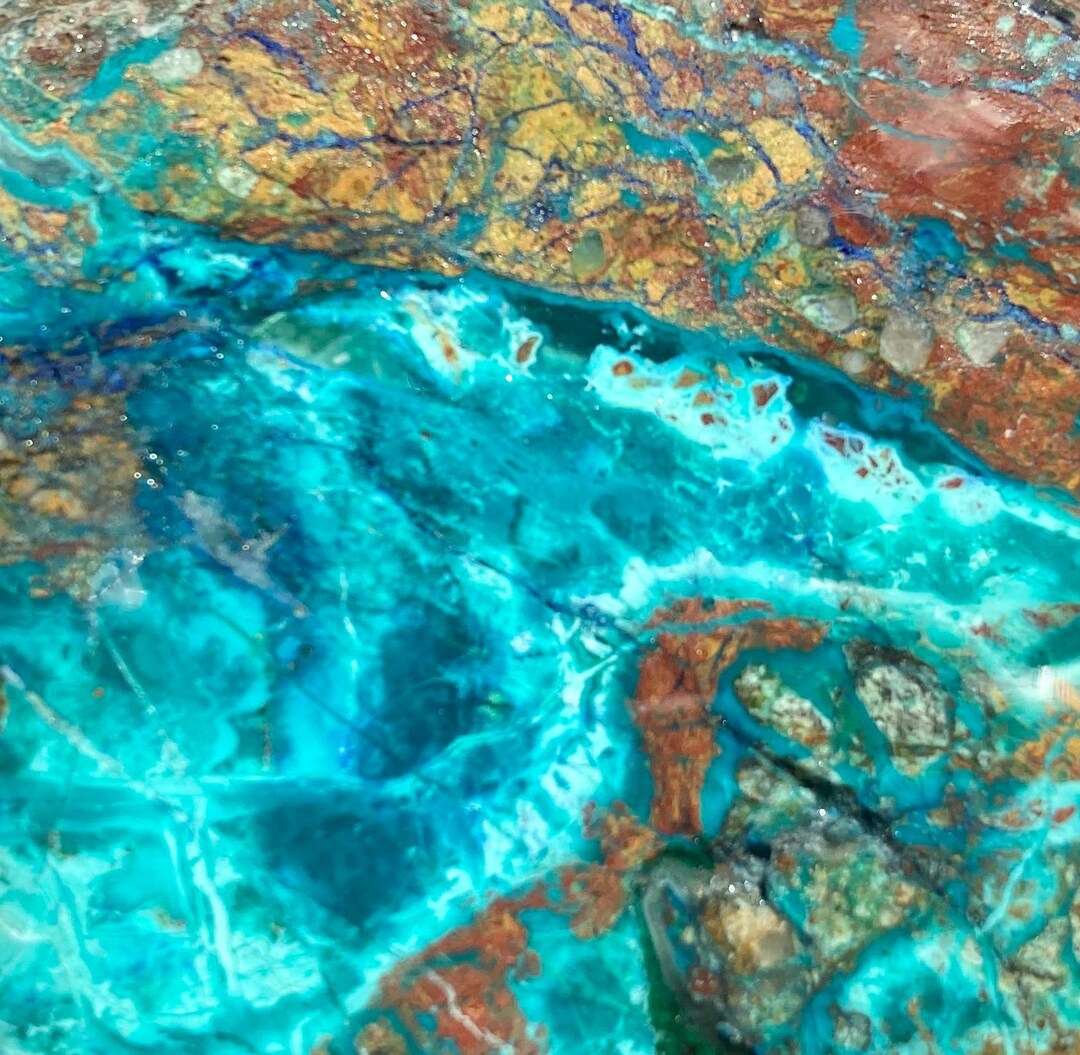 Morenci Mine Chrysocolla - Rough Rock Slab - Etsy