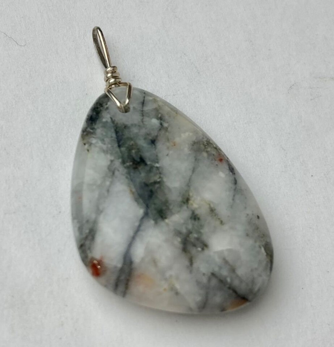 Black & White Quartz Monzonite Pendant - Etsy