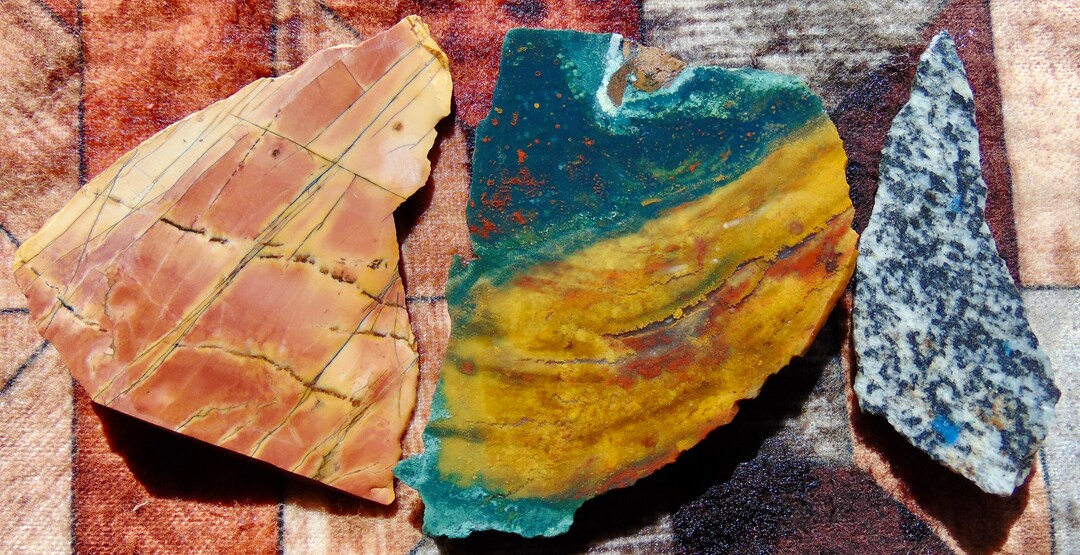 India Fancy Cherry Creek & K2 Jasper Rough Stone Slab End Cut - Etsy