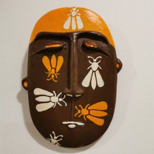 Face Art/painted Face/ Moth Tile/moth Picture/insect Relief /moth Wall ...