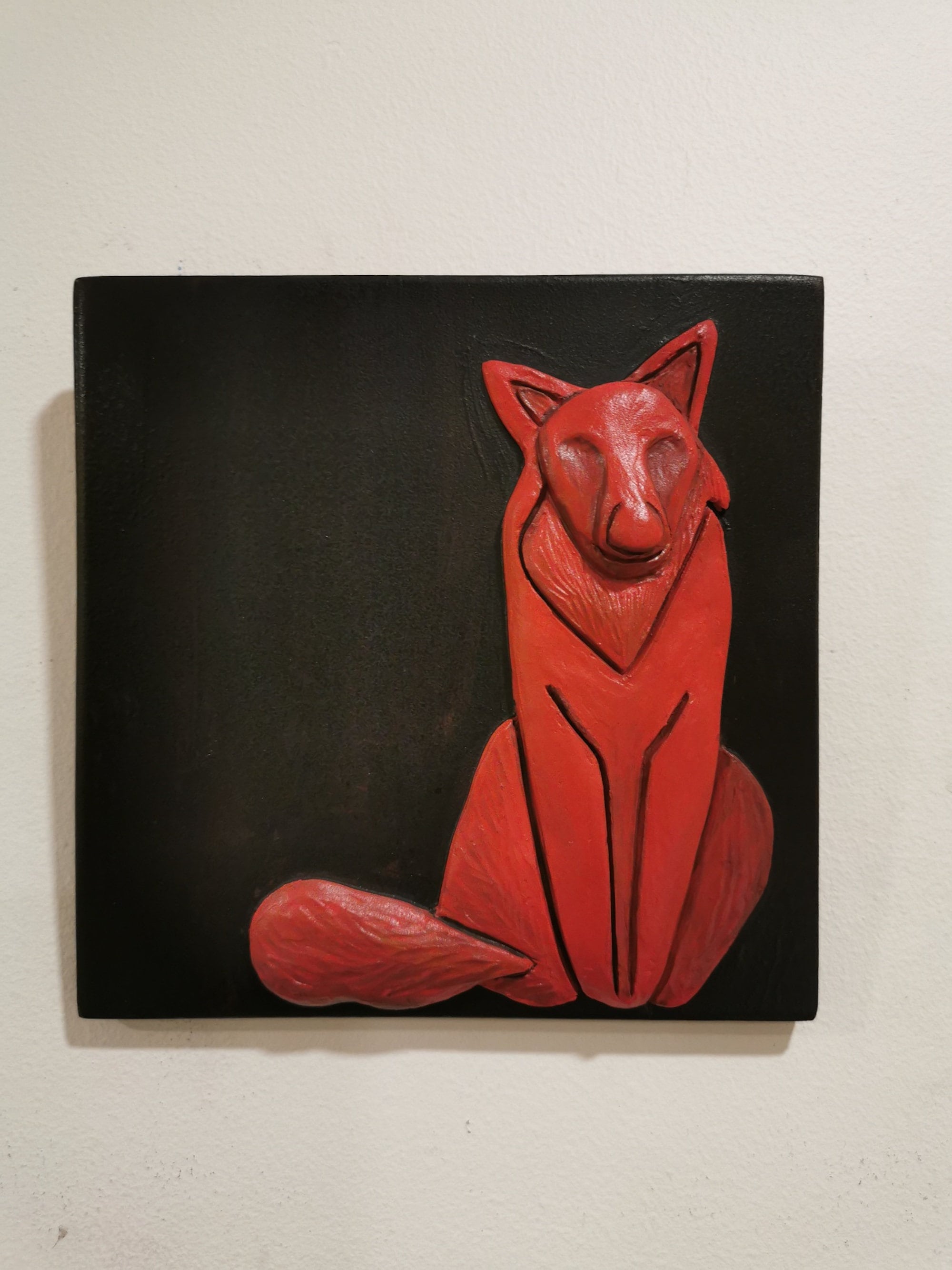 Sitting Fox/ Animal Decorative Tile/ Sculpted Fox Wall - Etsy UK