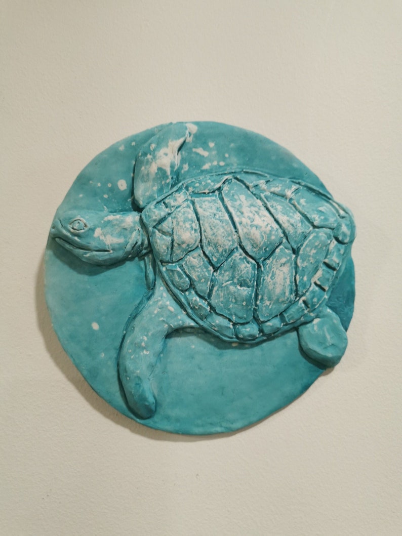 Swimming Sea Turtle Sea Turtle Relief/ Reptile Sculpture Art/ Sculpted ...