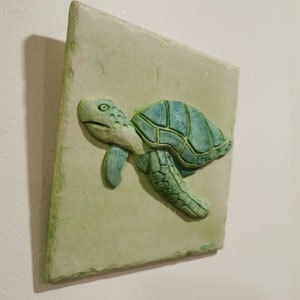 Swimming Sea Turtle / Marine Wall Sculpture / Sea Turtle Relief ...