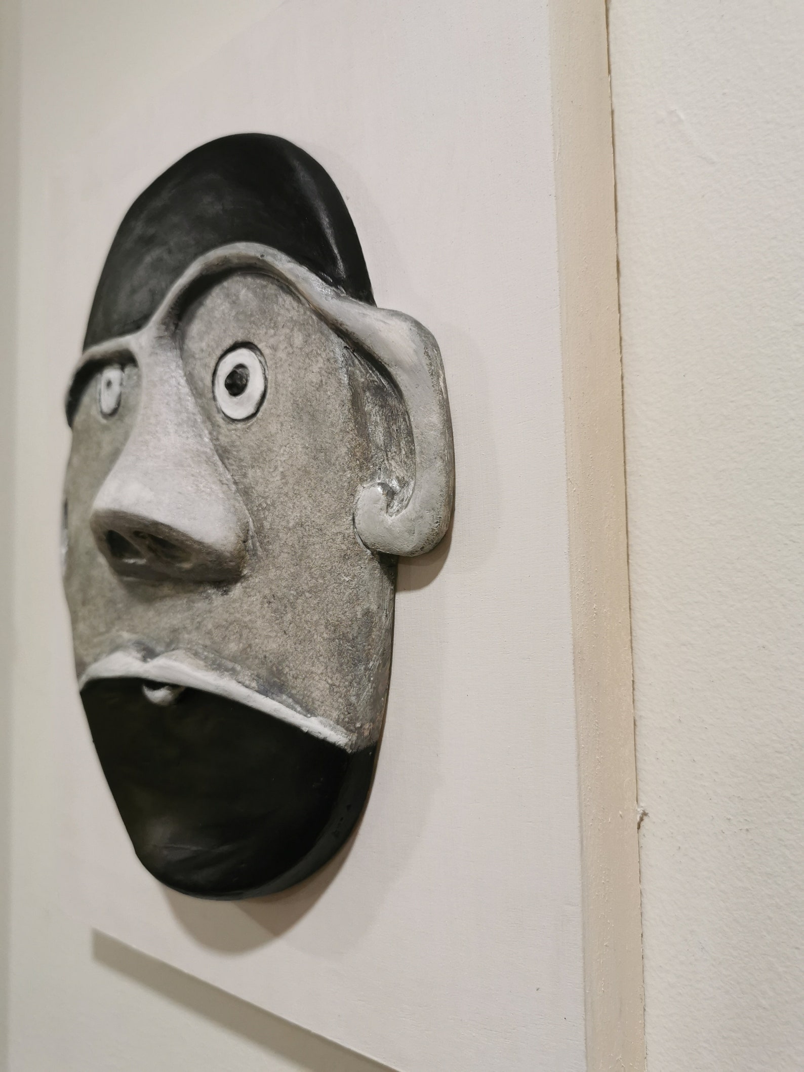 Metallic Grey Face/modern Mask /painted Face Relief /grey Mask/ Wall ...