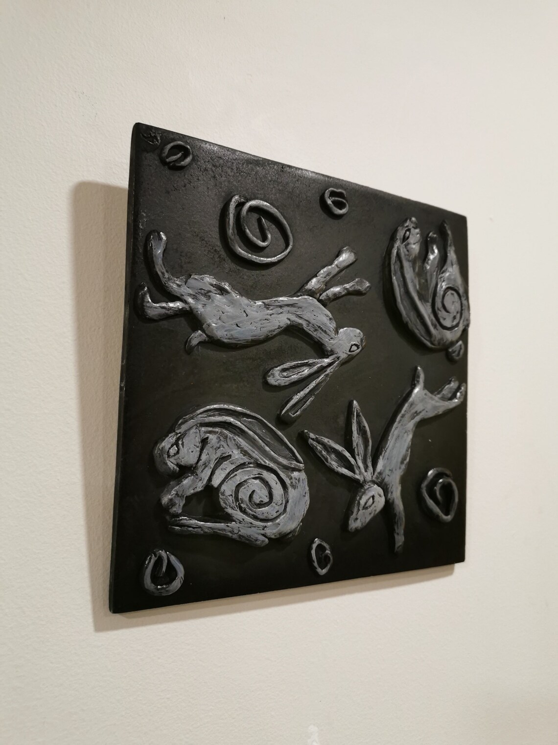 Hopping Rabbits/Rabbit Decor/Rabbit Gift/Bunny Artwork/Wall | Etsy