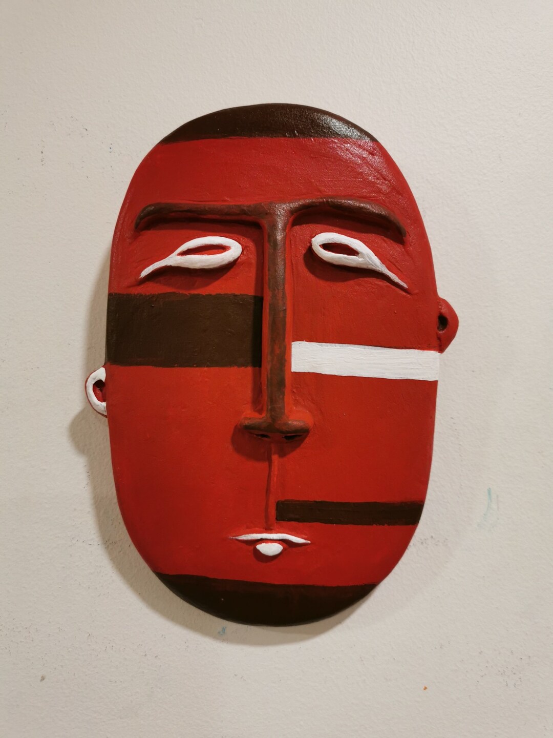 Face Decor/ Wall Tile Art/ Face Artwork/wall Art/painted Mask/one of a ...