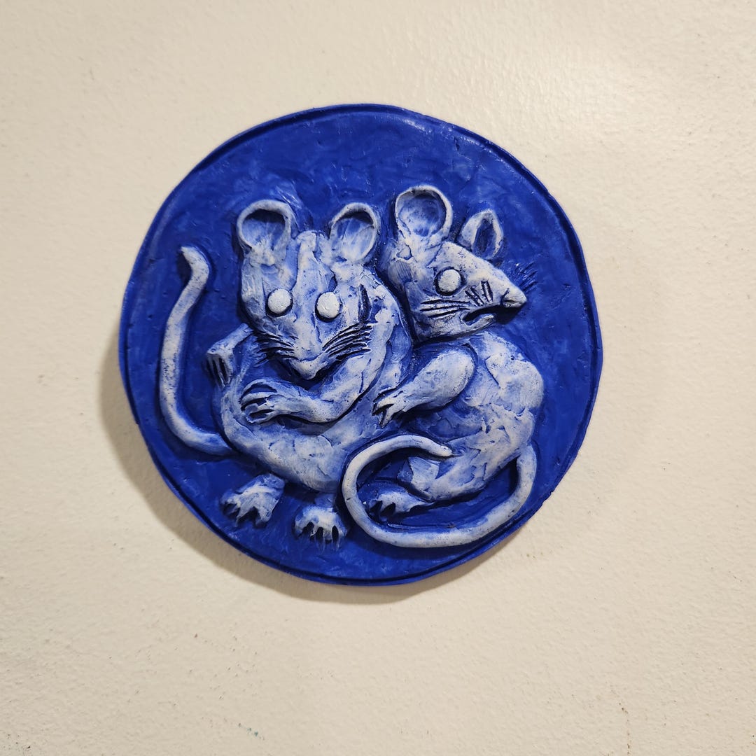 2 Little Mice/ Mouse Wall Tile/small Wall Art/animal Art/mouse Lover ...