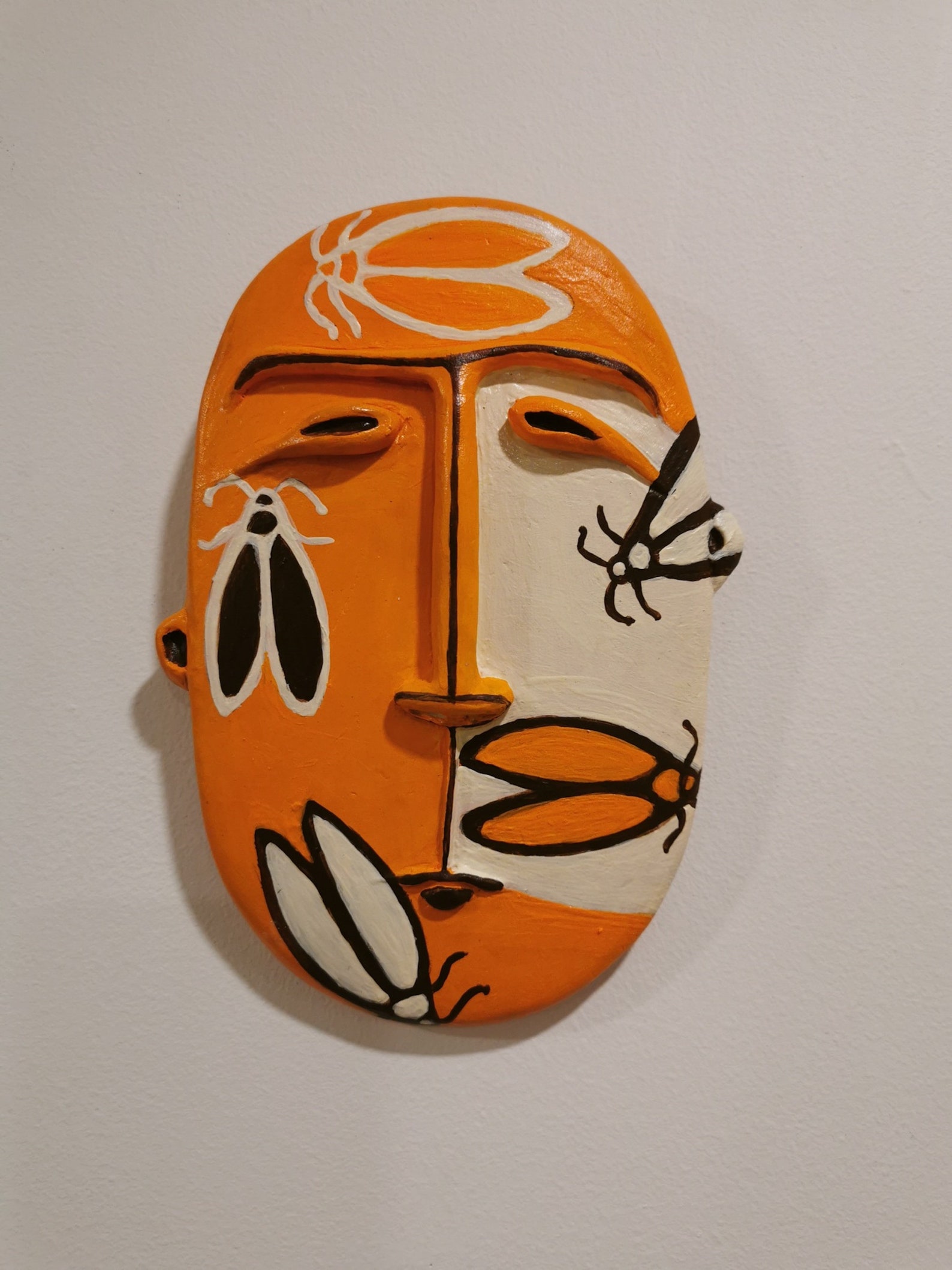 Face Art/Painted Face/ Moth Tile/Moth Picture/Insect Relief | Etsy