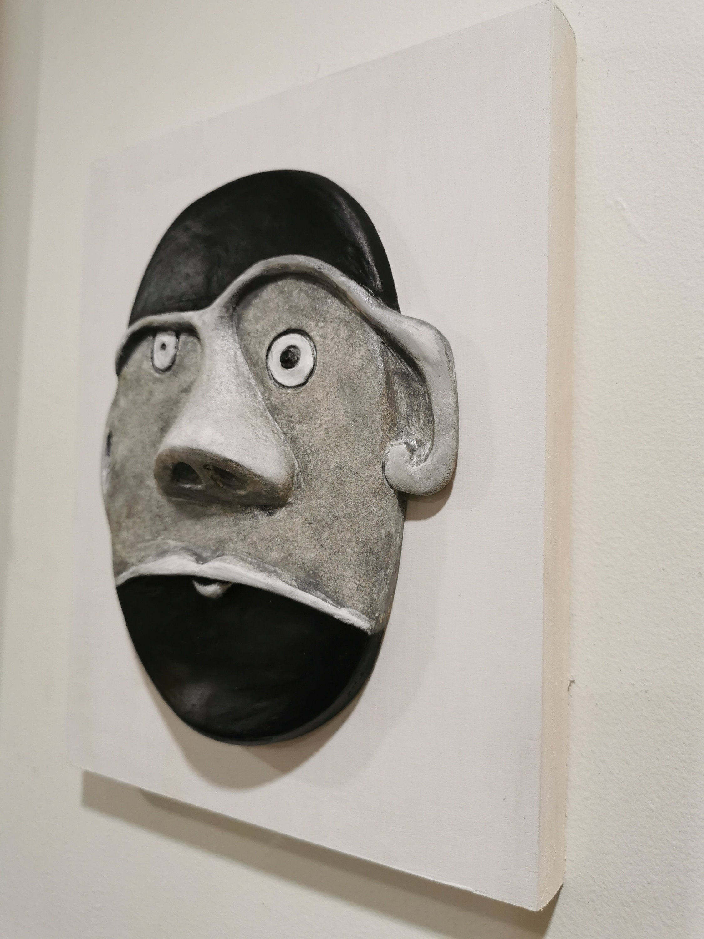 Metallic Grey Face/modern Mask /painted Face Relief /grey Mask/ Wall ...