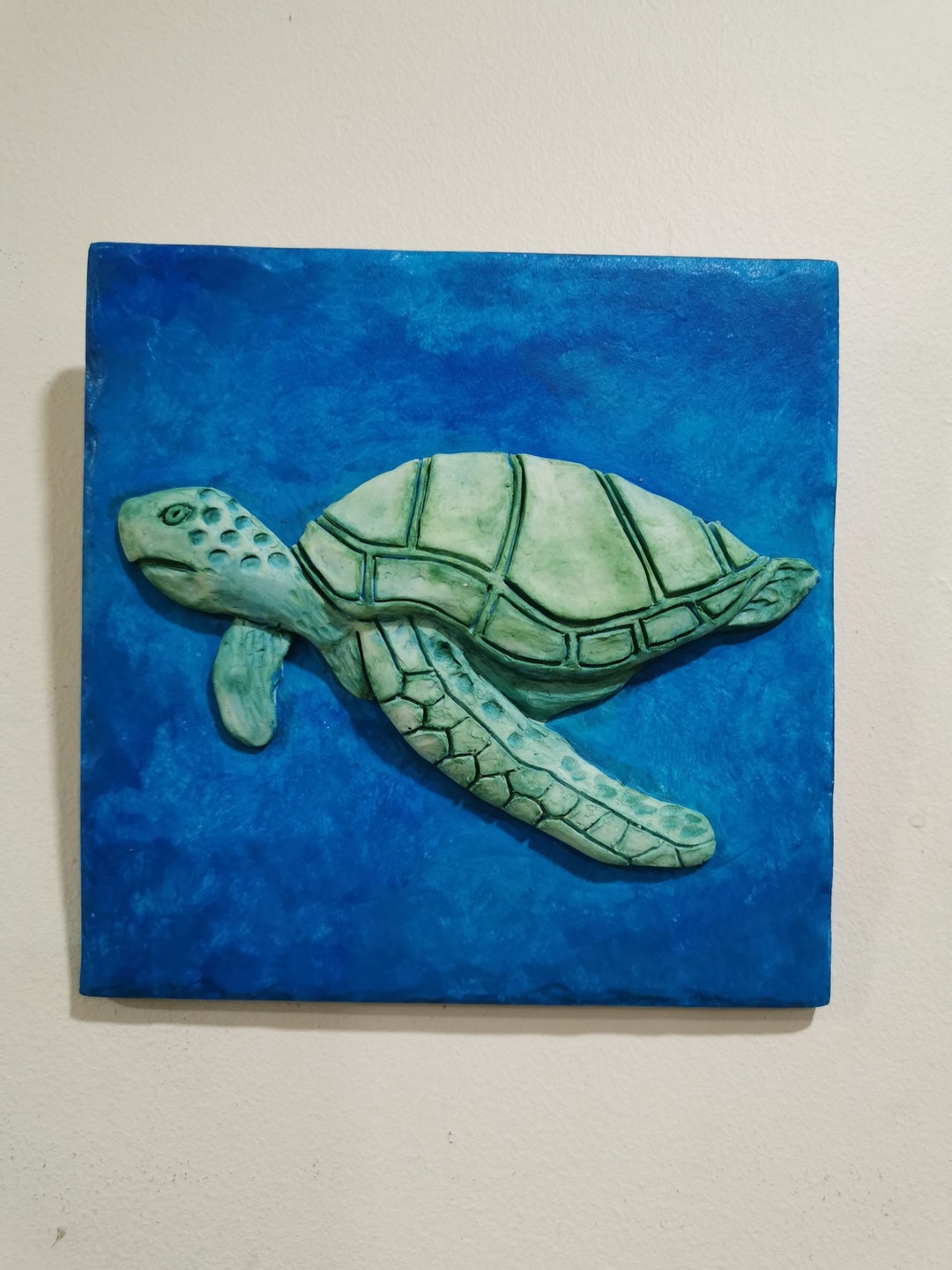 Swimming Sea Turtle / Marine Wall Sculpture / Sea Turtle Relief ...