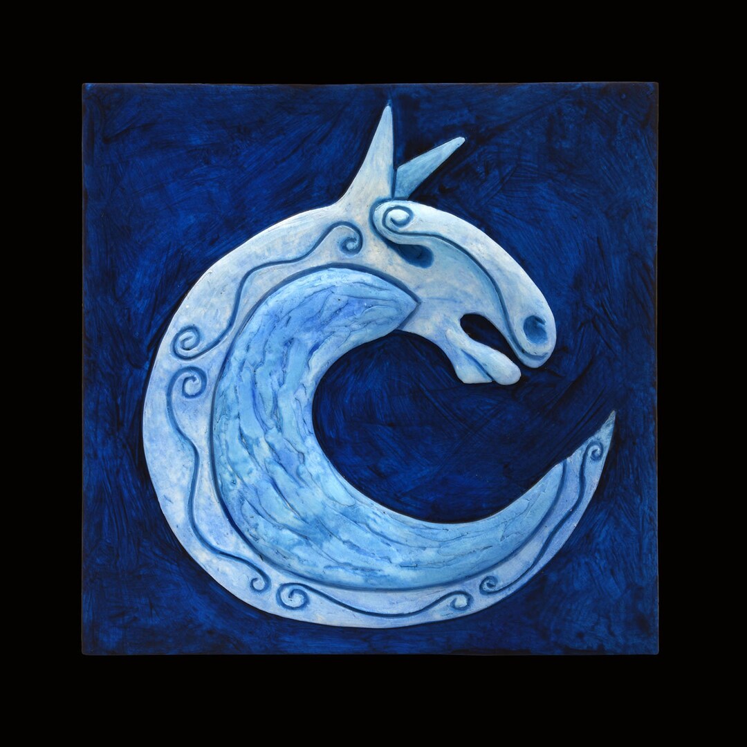 Round Horse /sculpted Horse Design/ Horse Art Tile / Round Horse Relief ...