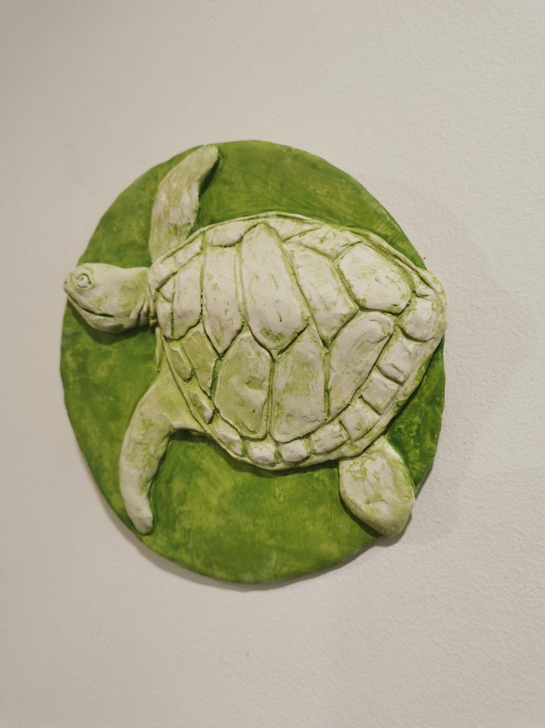 Swimming Sea Turtle Sea Turtle Relief/ Reptile Sculpture Art/ Sculpted ...