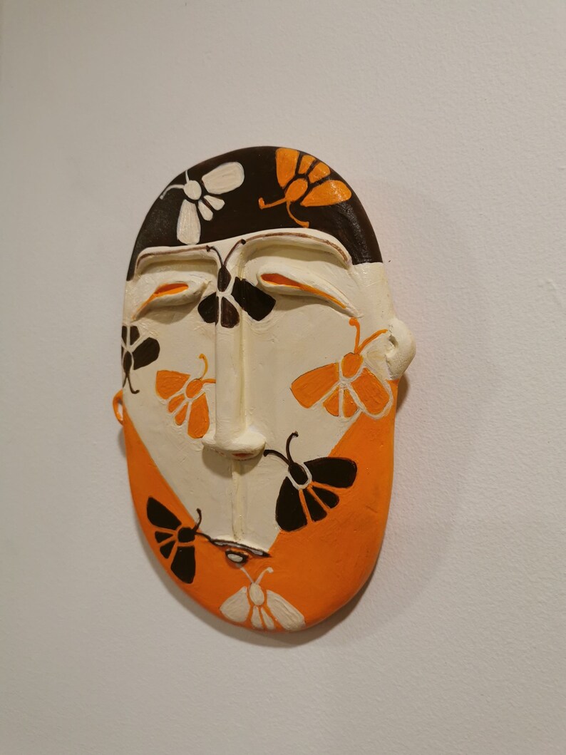 Face Art/Painted Face/ Moth Tile/Moth Picture/Insect Relief | Etsy