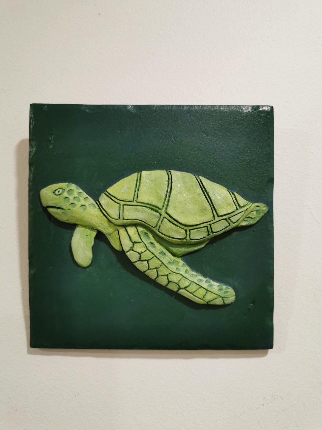 Swimming Sea Turtle / Marine Wall Sculpture / Sea Turtle Relief ...