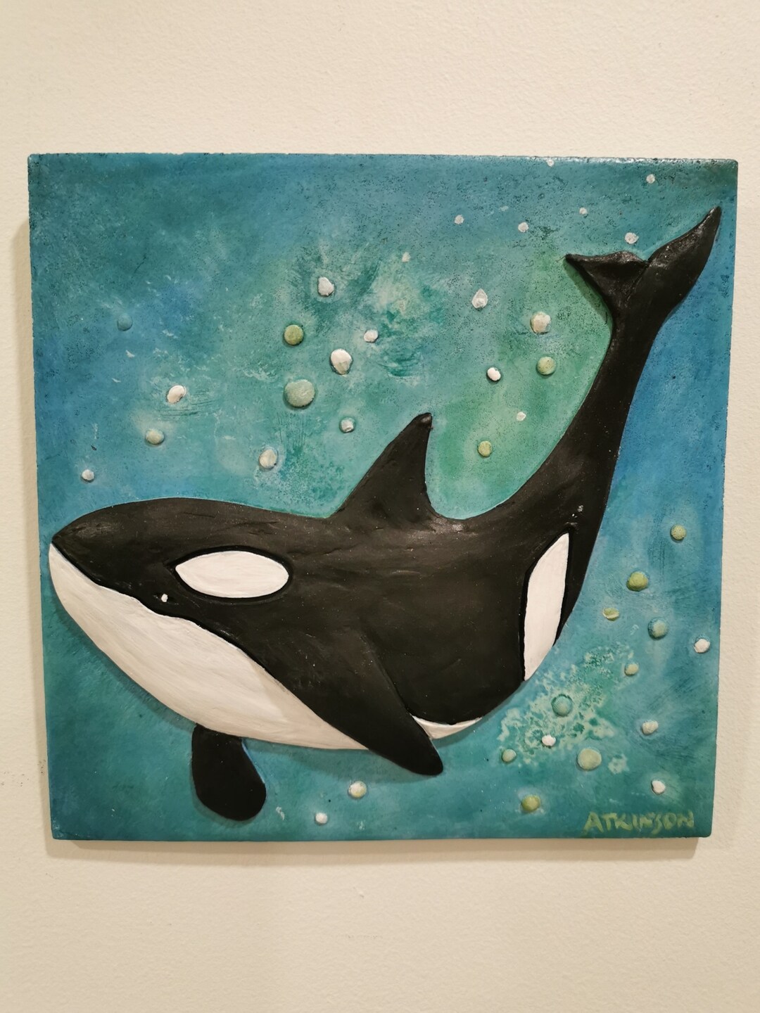 Orca Whale Relief Wall Sculpture/ Hand Made Orca Wall Art/fish Art ...